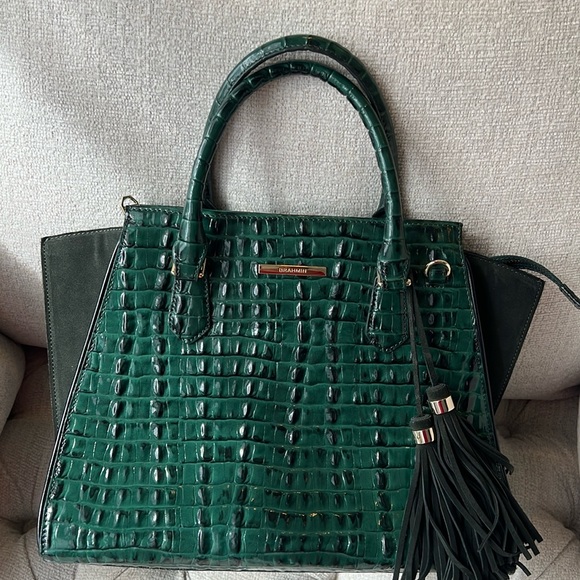 Brahmin | Bags | Priscilla Satchel Emerald Green Brahmin | Poshmark
